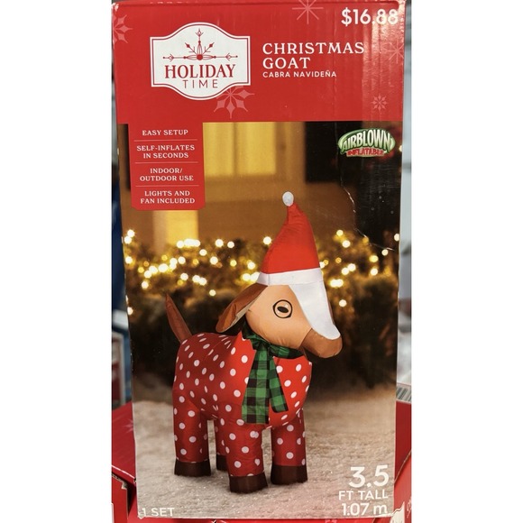 Holiday Time | Holiday | Christmas Goat In Pjs Airblown 35 Ft ...